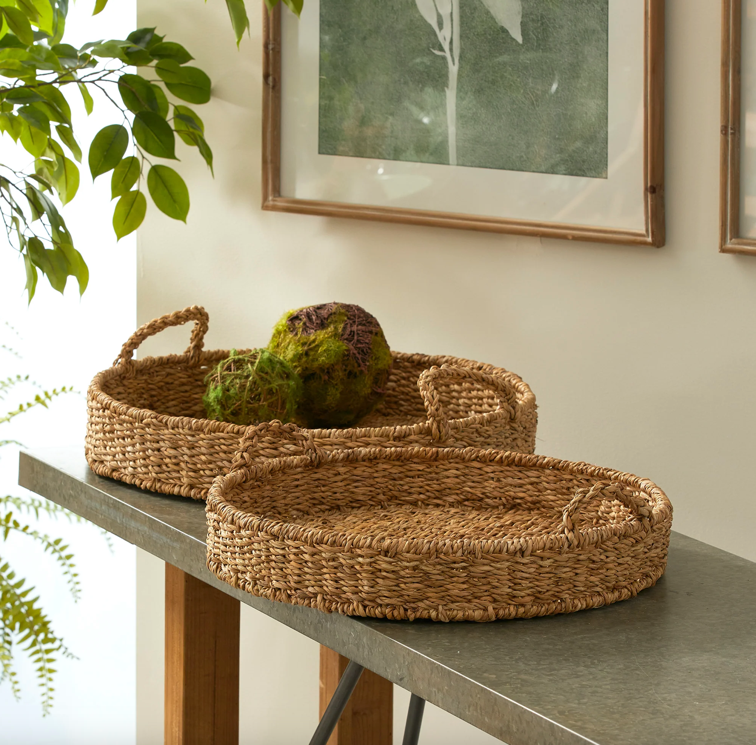 Seagrass Round Trays, Set of 2 – Cottage Home